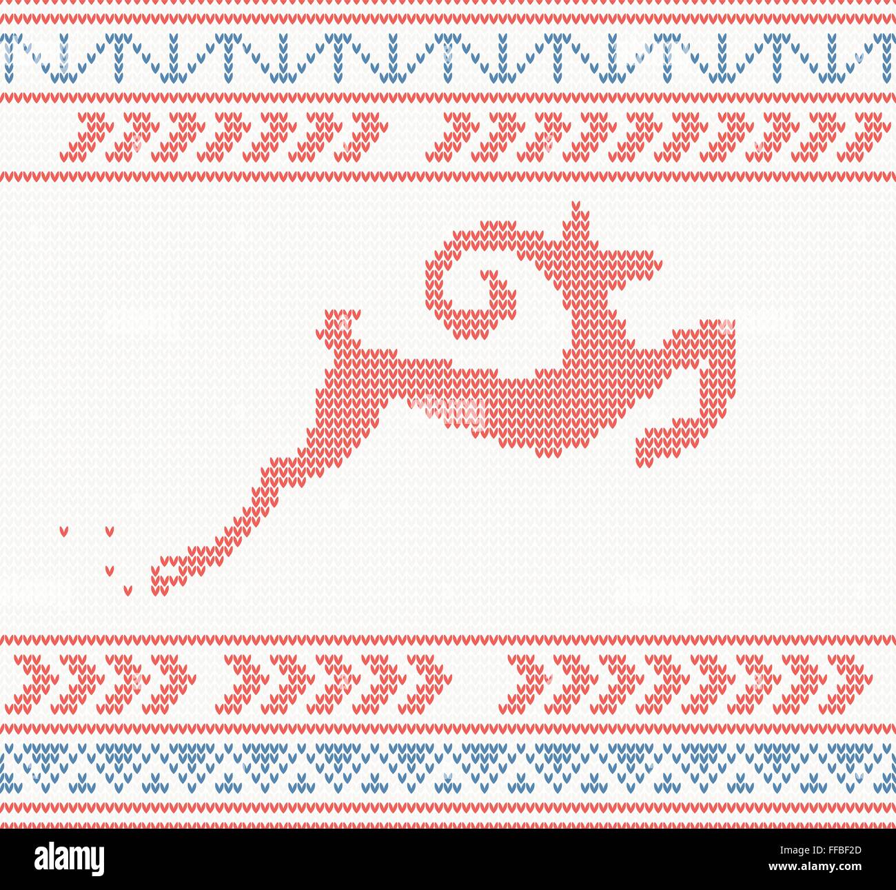 Red christmas sweater deer Stock Vector Images - Alamy