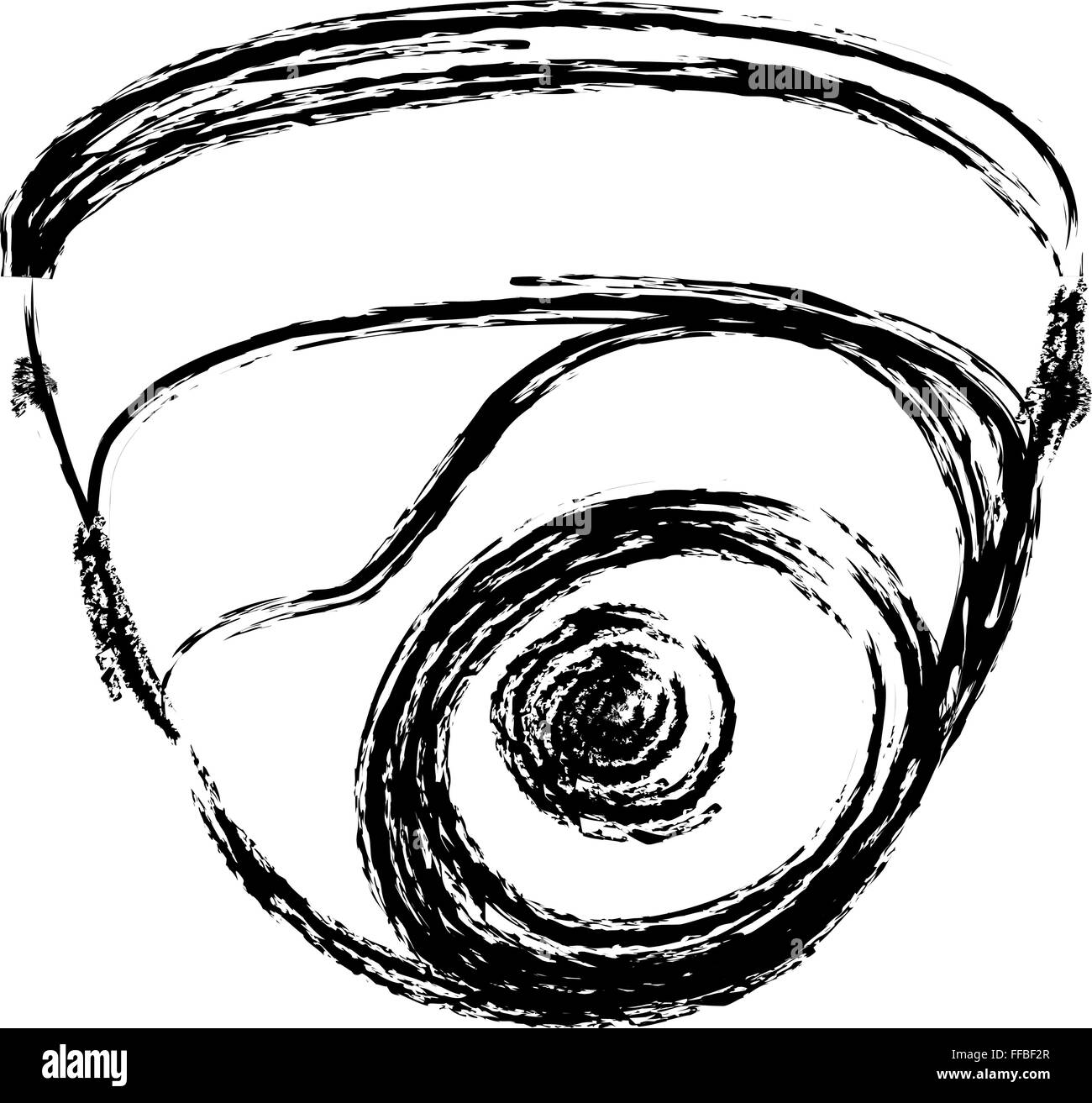 Black and White Surveillance Camera (CCTV) Warning Sign. Vector ...