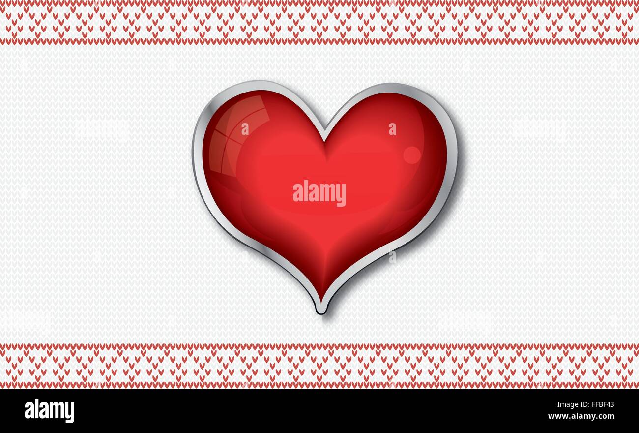 Red heart on greeting Stock Vector Images - Alamy