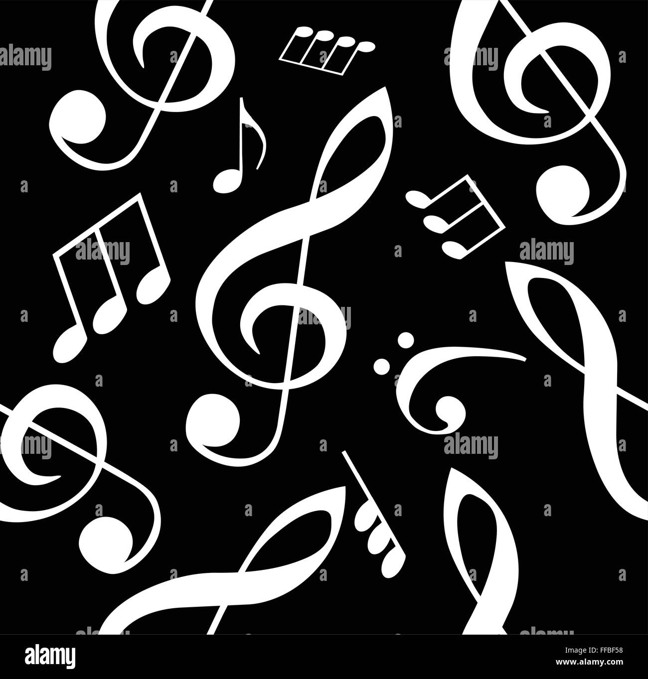 Seamless vector white notes on a black background Stock Vector Image ...