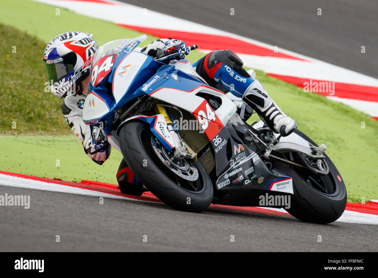 Misano Adriatico, Italy - June 20, 2015: BMW S1000 RR of Team ASPI, driven by LUSSIANA Matthieu ...