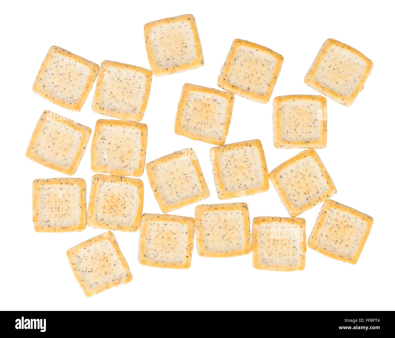 Simple square crackers isolated on a white background Stock Photo - Alamy