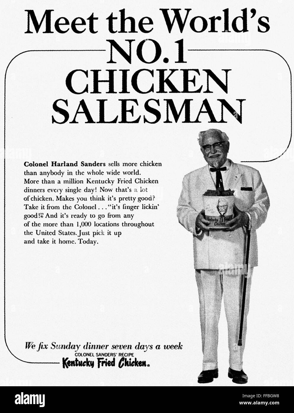 KENTUCKY FRIED CHICKEN AD. /nAdvertisement from an American magazine ...