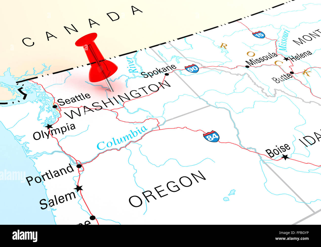 Map of tacoma washington hi-res stock photography and images - Alamy