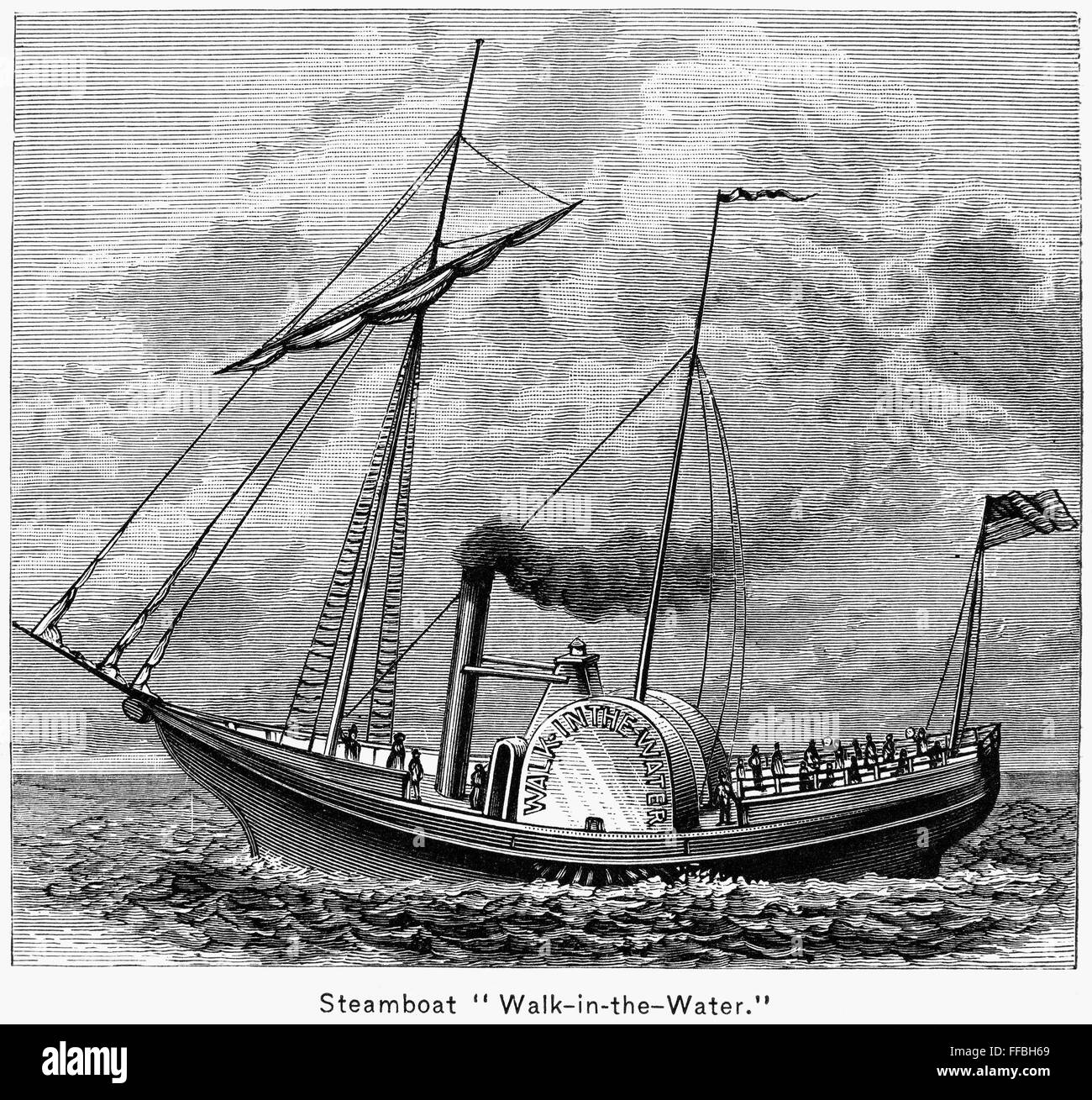 GREAT LAKES STEAMBOAT. /n'Walk-in-the-Water,' the first steamboat in ...