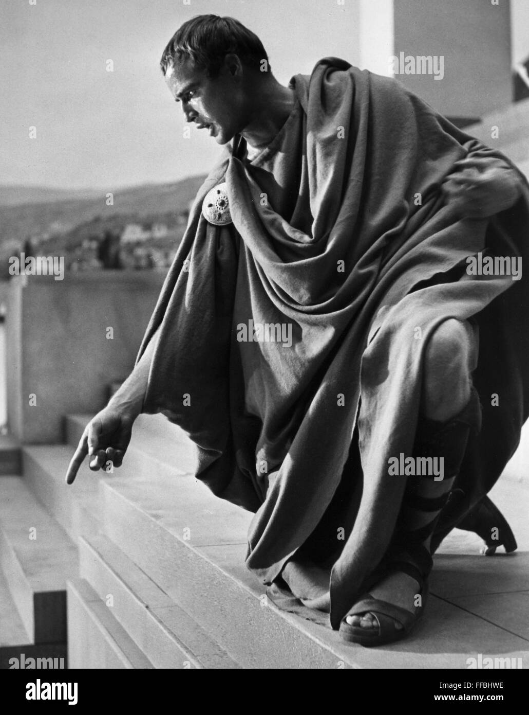 FILM: JULIUS CAESAR, 1953. /nMarlon Brando as Marc Antony in a still ...