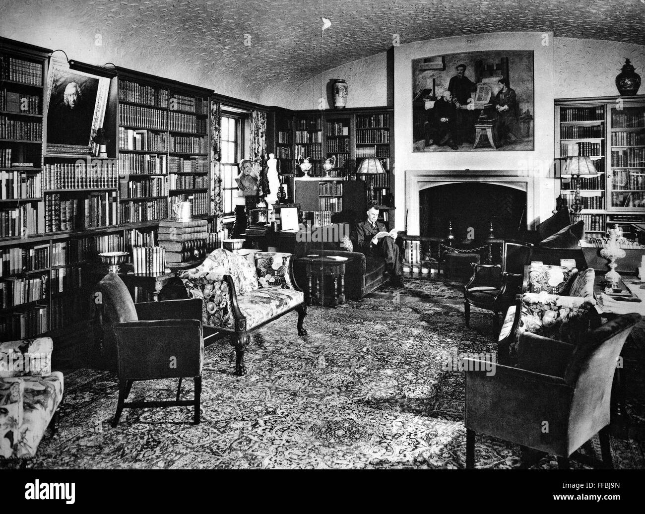 ALFRED EDWARD NEWTON /n(1864-1940). American bibliophile. Photographed ...