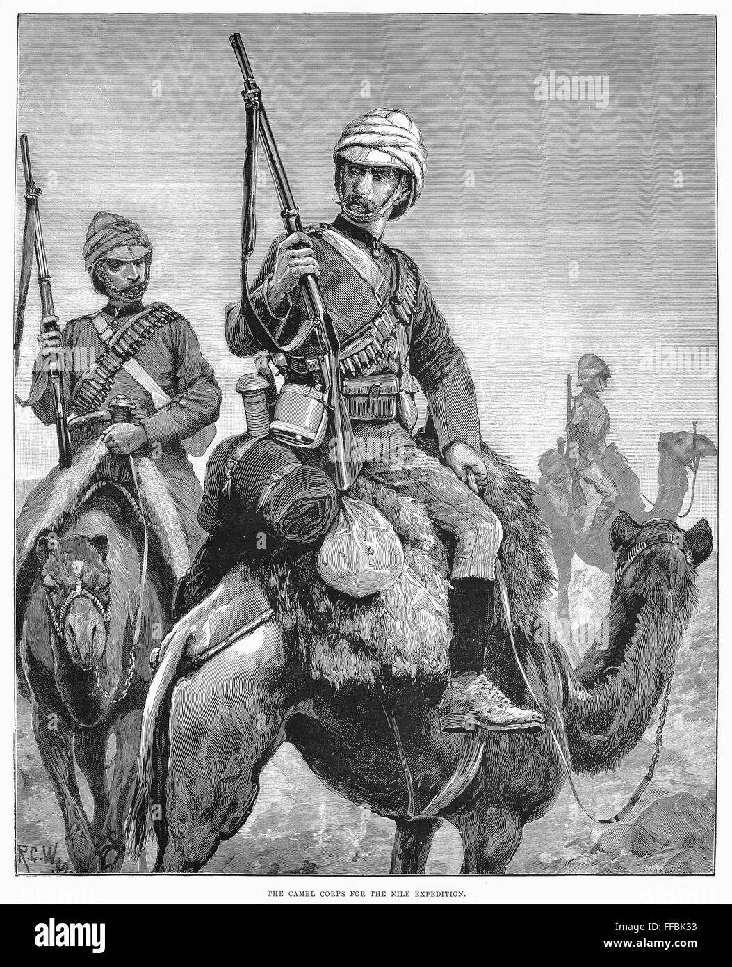 EGYPT: BRITISH ARMY, 1884./nSoldiers of the Camel Corps for the Nile ...