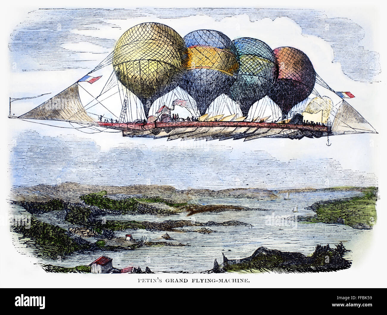 AEROSTATIC LOCOMOTIVE, 1850. /nErnest PΘtin's 'aerostatic locomotive ...