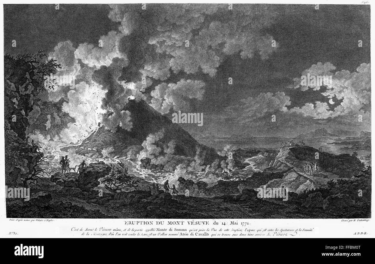 MOUNT VESUVIUS, 1771. /nThe eruption of Mount Vesuvius in the Bay of ...