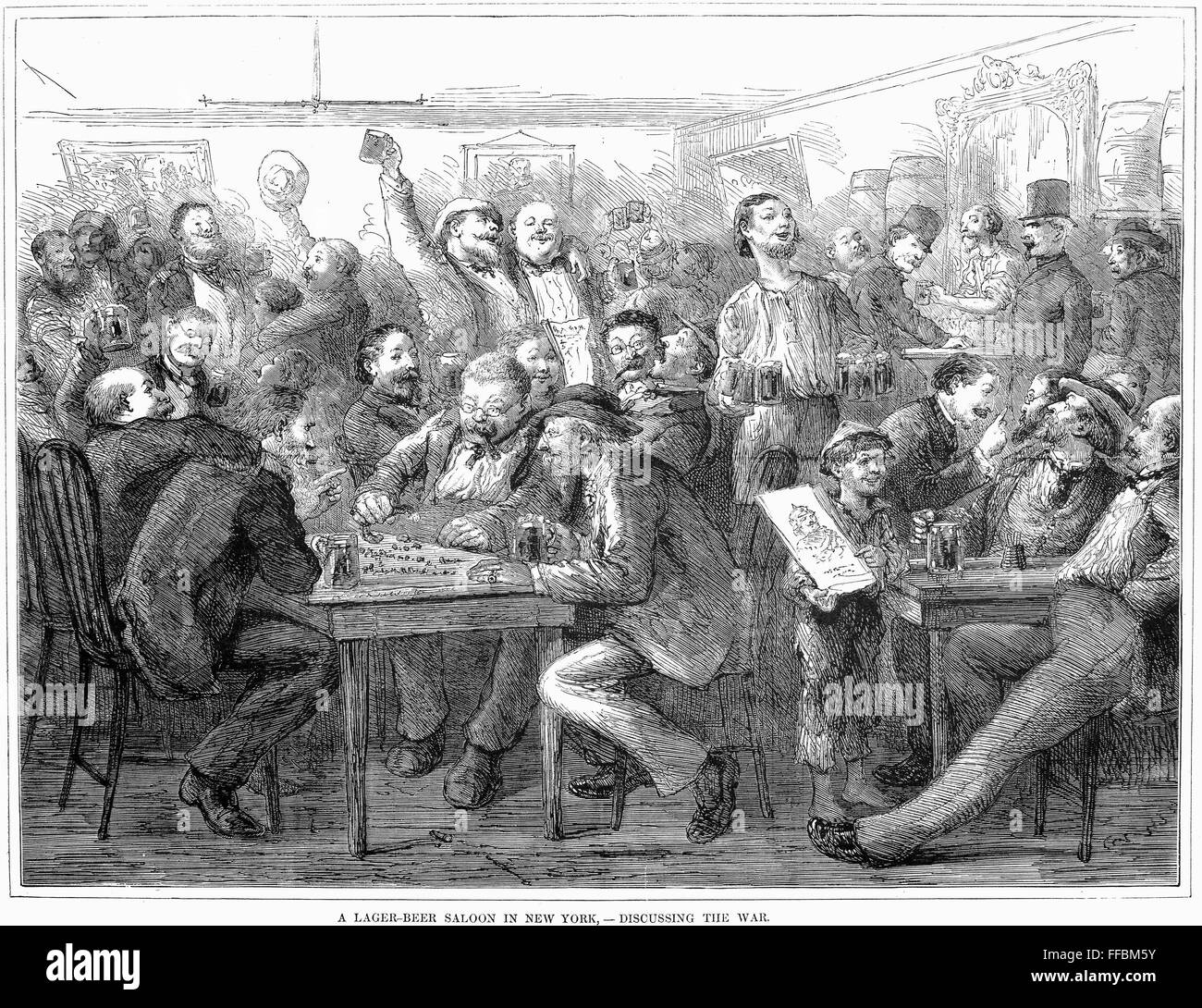 NEW YORK: SALOON, 1870. /nDiscussing the Franco-Prussian War at a ...