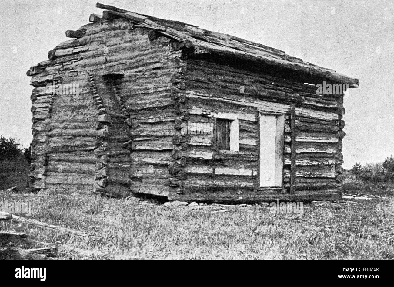 LINCOLN'S BIRTHPLACE. /nThe log cabin birthplace of Abraham Lincoln ...