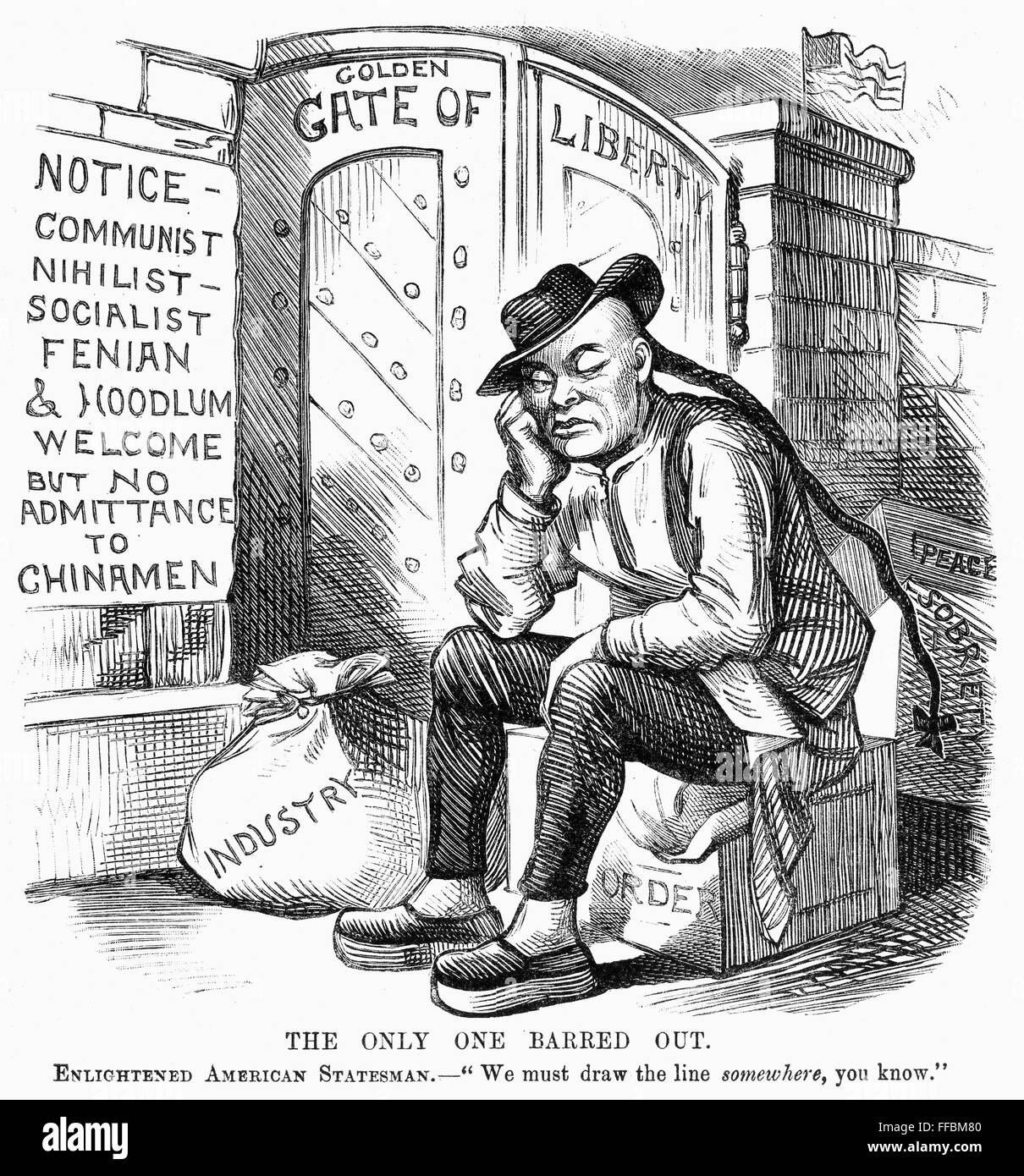CHINESE EXCLUSION ACT, 1882. /n'The Only One Barred Out.' American ...