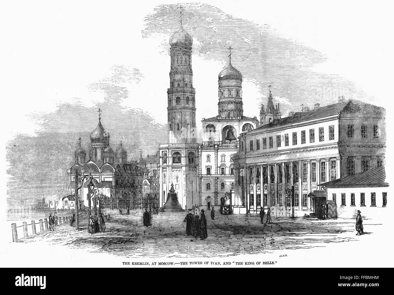 RUSSIA: KREMLIN, 1856. /nThe Tower of Ivan and the 'King of Bells' at ...
