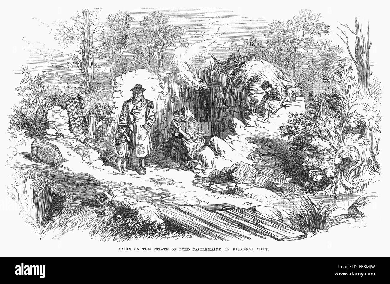 IRELAND: CABIN, 1870. /nA tenant's cabin on the estate of Lord ...