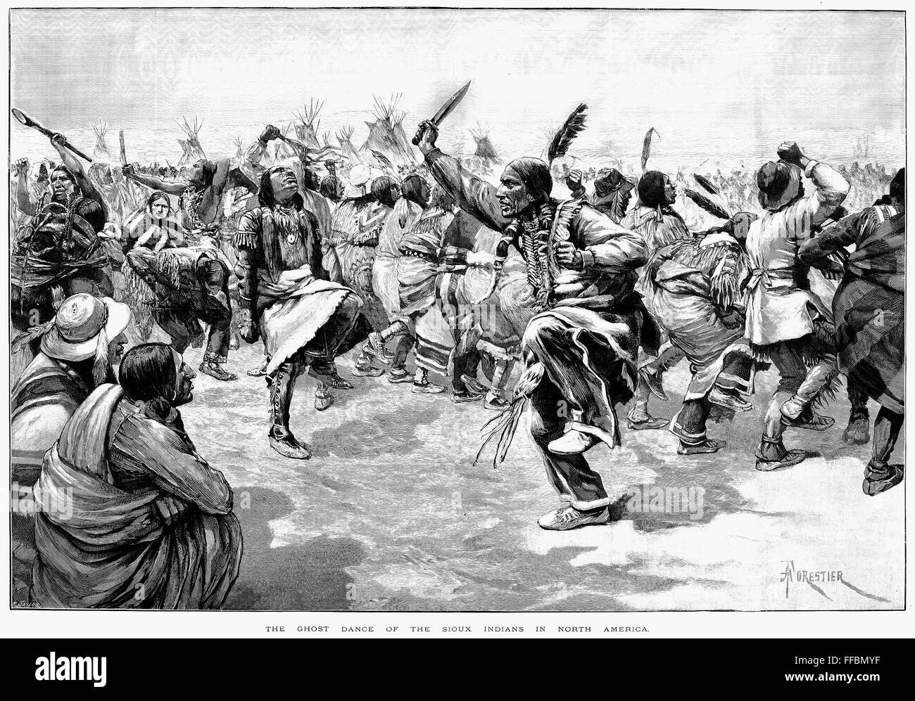 SIOUX GHOST DANCE, 1890./n'The Ghost Dance of the Sioux Indians in ...