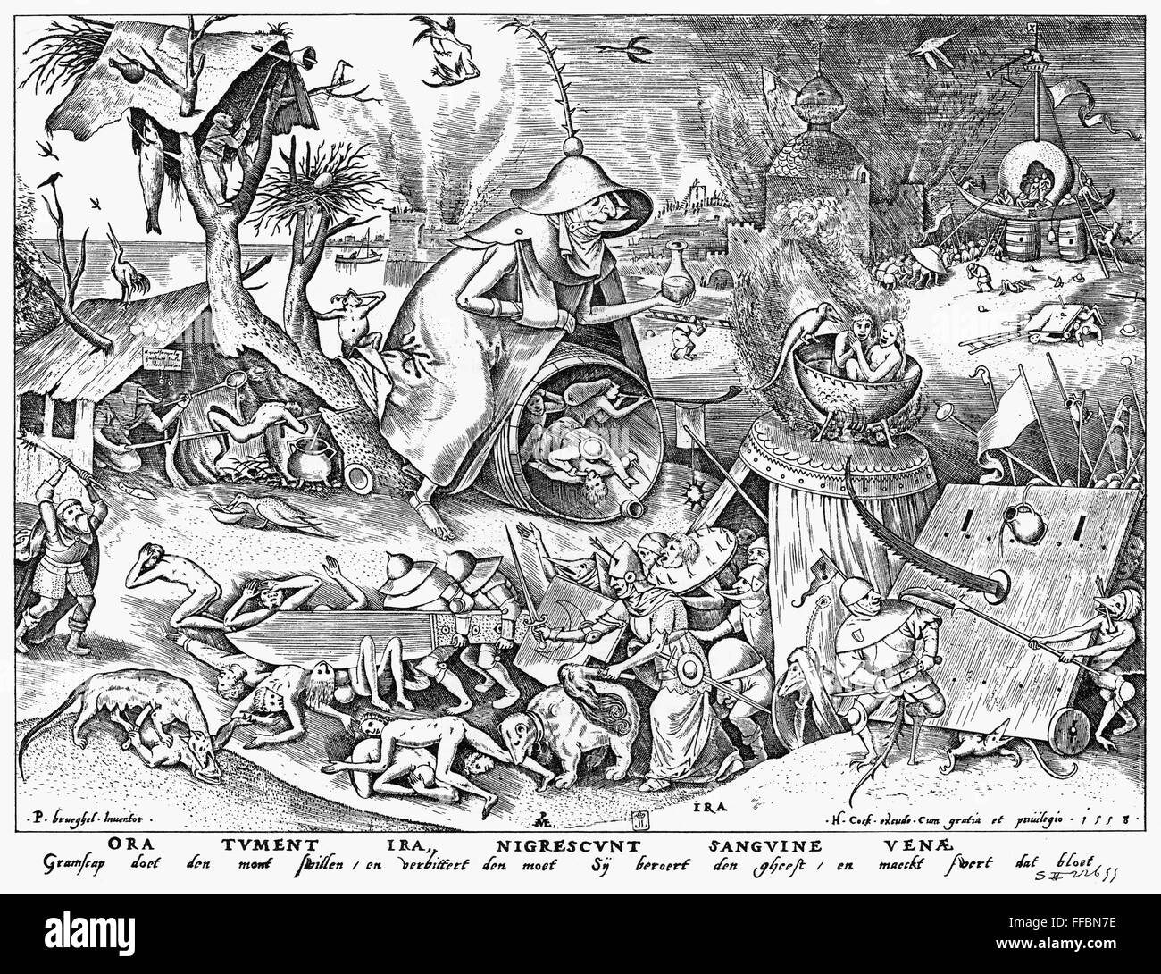 SEVEN DEADLY SINS: ANGER. /nEngraving after a pen drawing, 1557, by ...