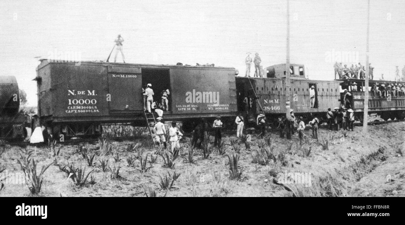 MEXICAN REVOLUTION, 1913. /nA train captured by Constitutionalists near ... MEXICAN REVOLUTION, 1913. /nA train captured by Constitutionalists near ...