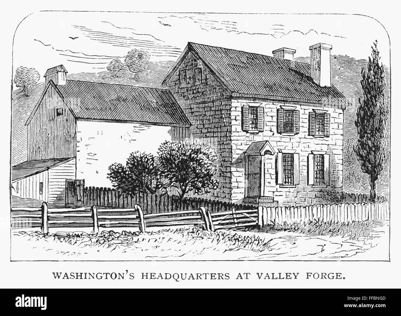 WASHINGTON: HEADQUARTERS. /nGeorge Washington's headquarters at Valley Forge, Pennsylvania. Wood ...