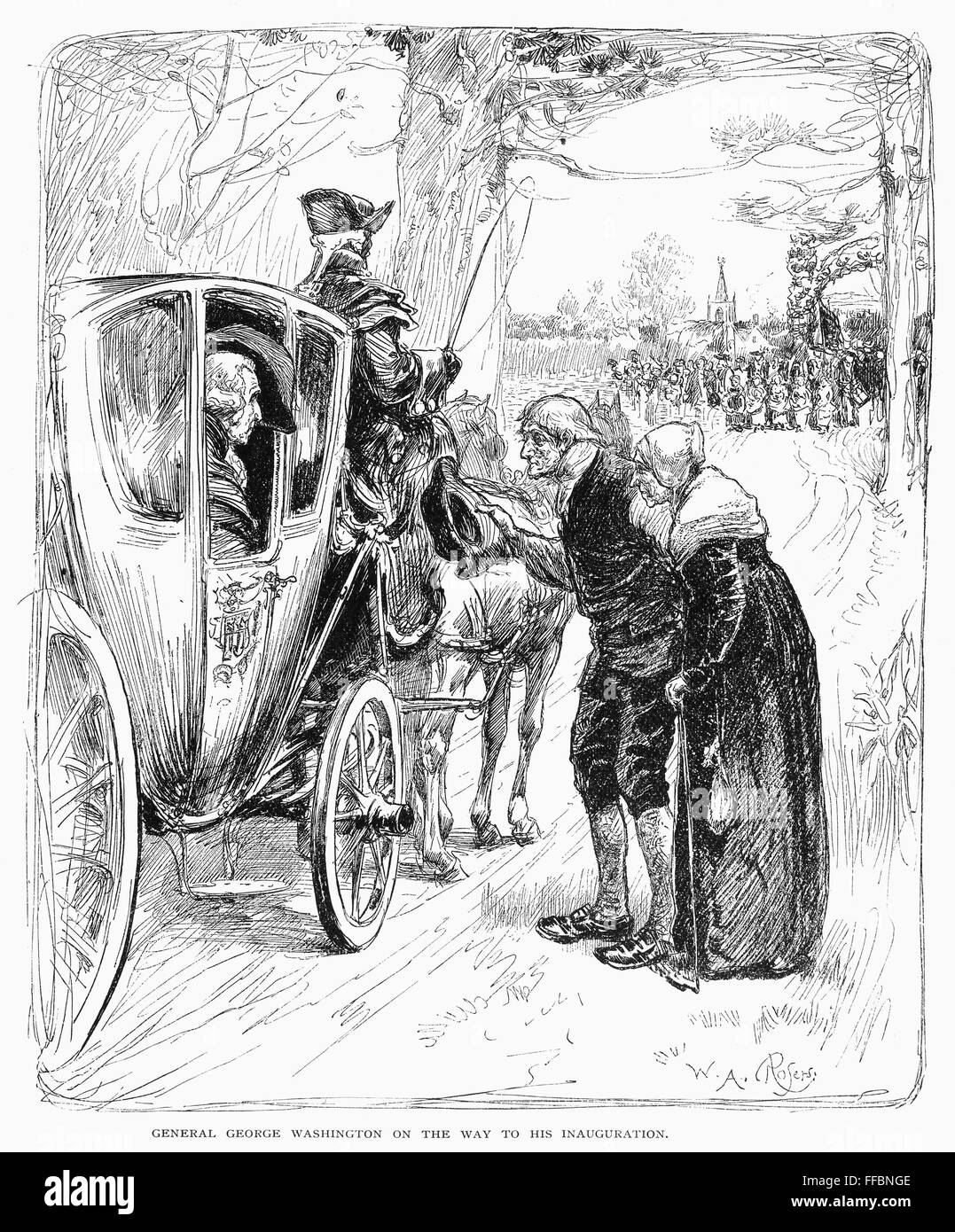 WASHINGTON: INAUGURATION. /nGeorge Washington en route to his ...