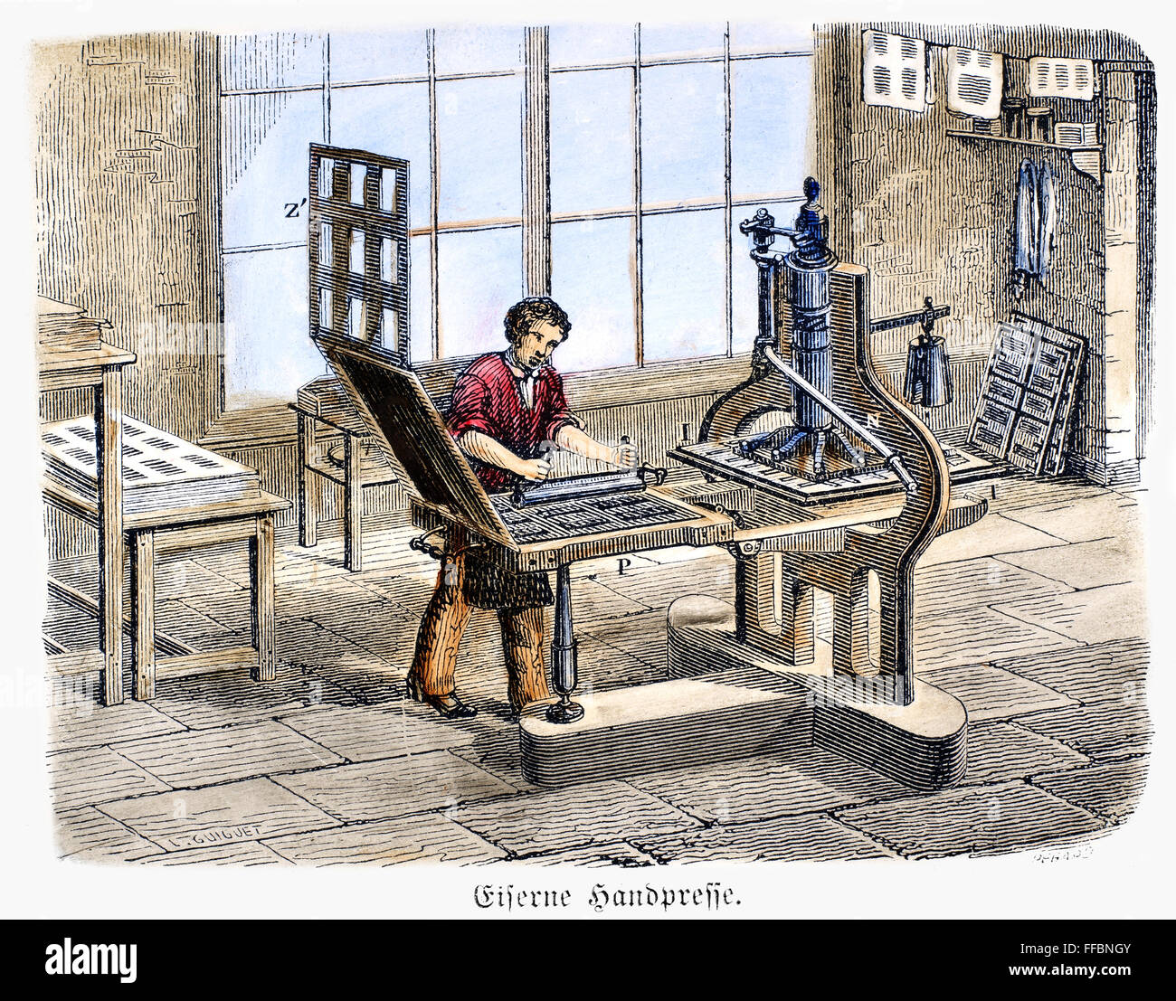 Hand press hi-res stock photography and images - Alamy