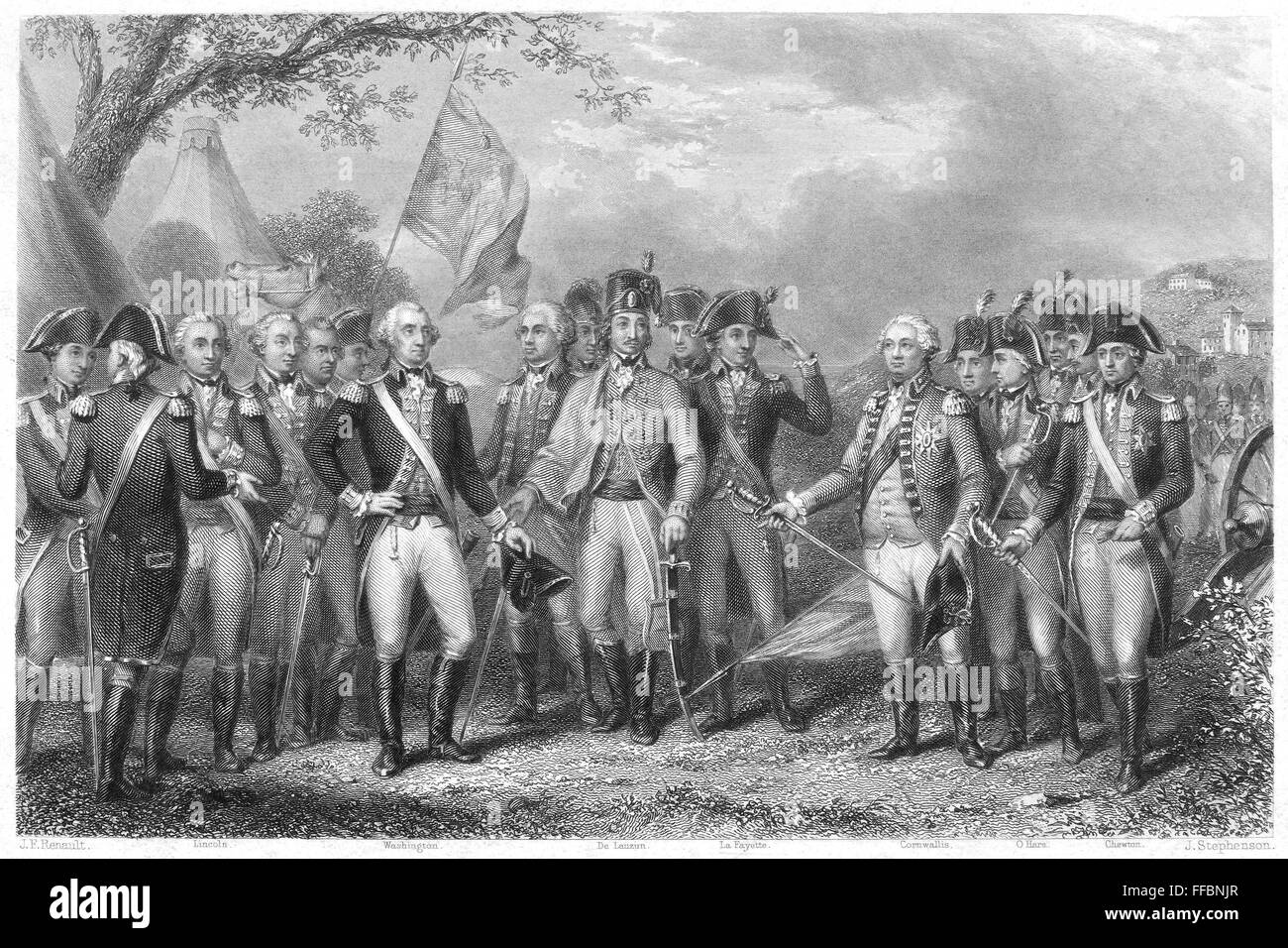 YORKTOWN: SURRENDER, 1781. /nFictional representation of British ...