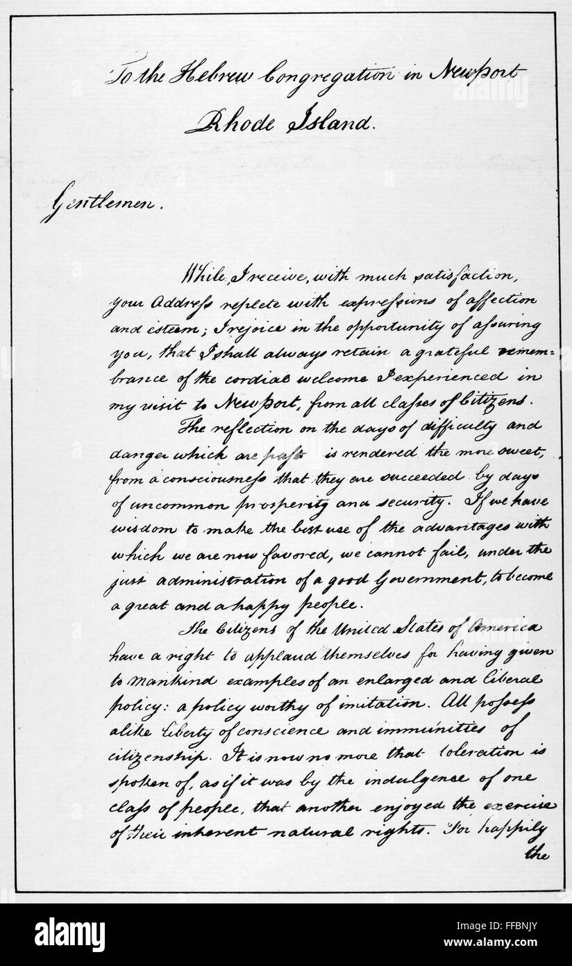 WASHINGTON: LETTER, 1790. /nLetter by President George Washington to ...