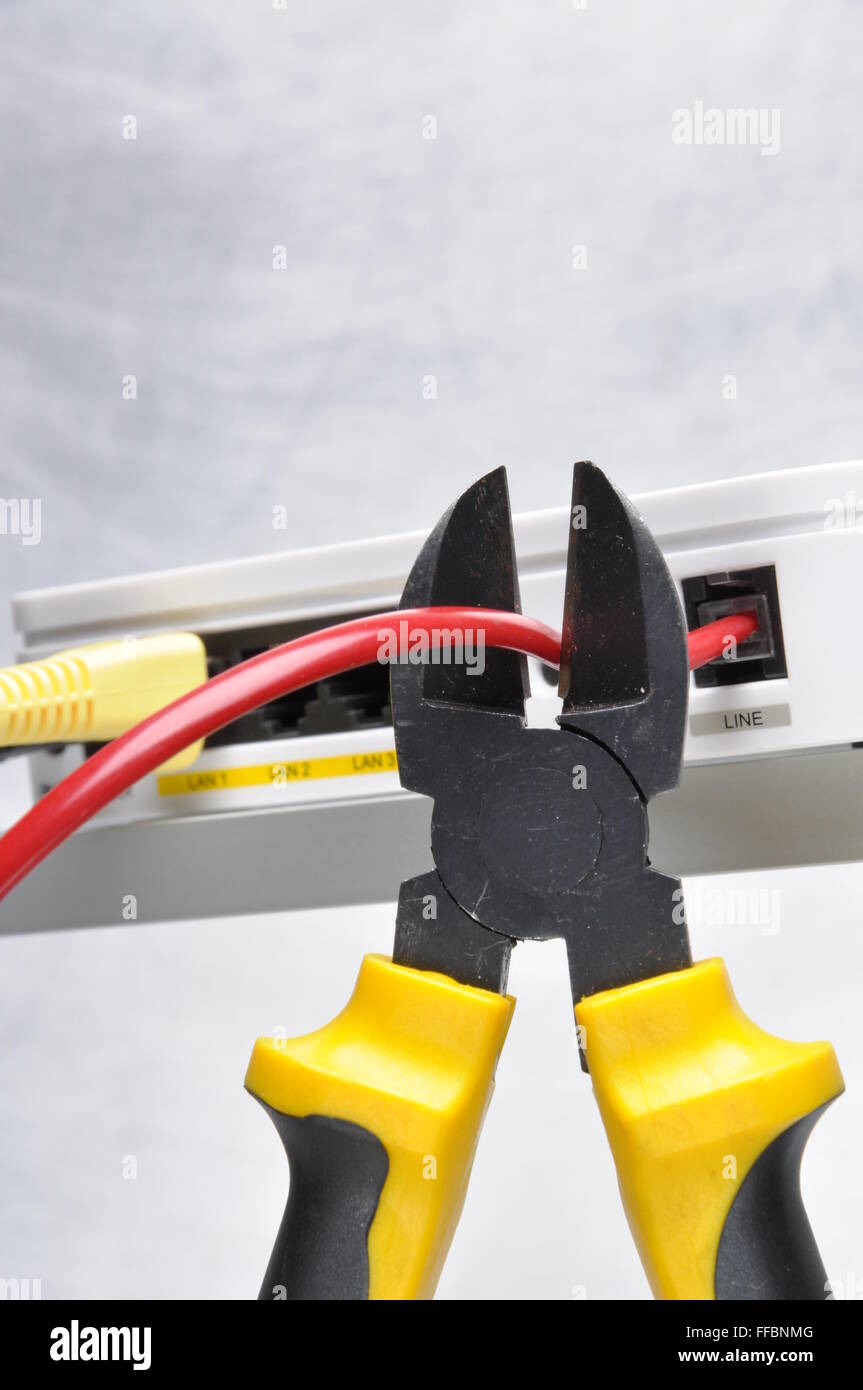 Limitation and cutting off access to the internet Stock Photo - Alamy