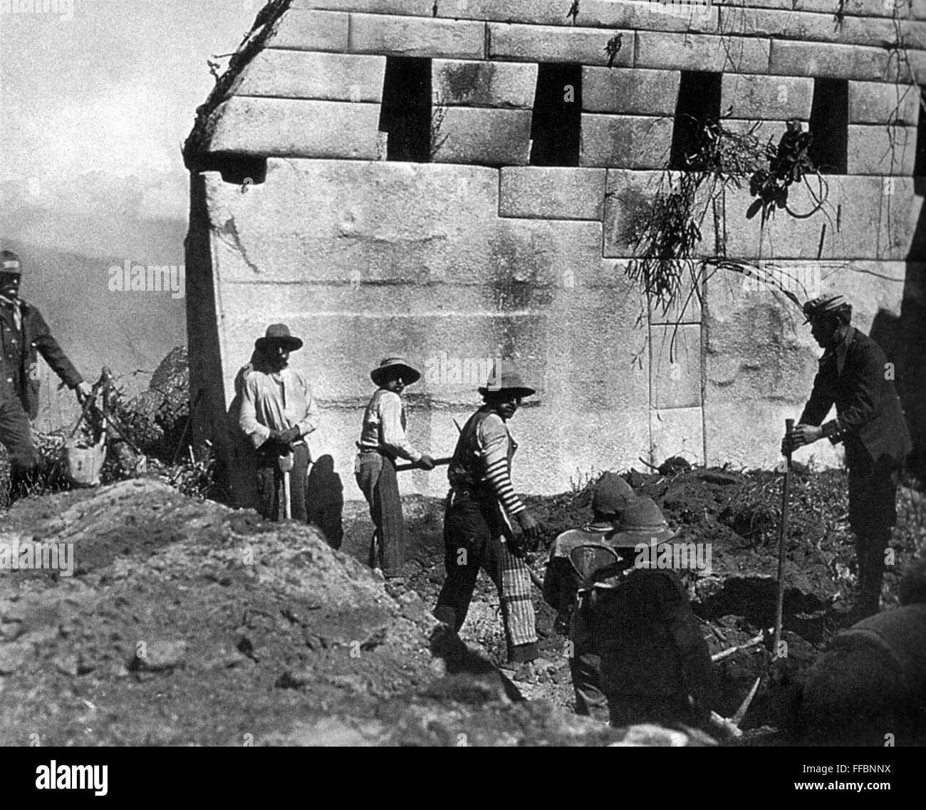 MACHU PICCHU: EXCAVATION. /nExcavation near the west wall of the ...