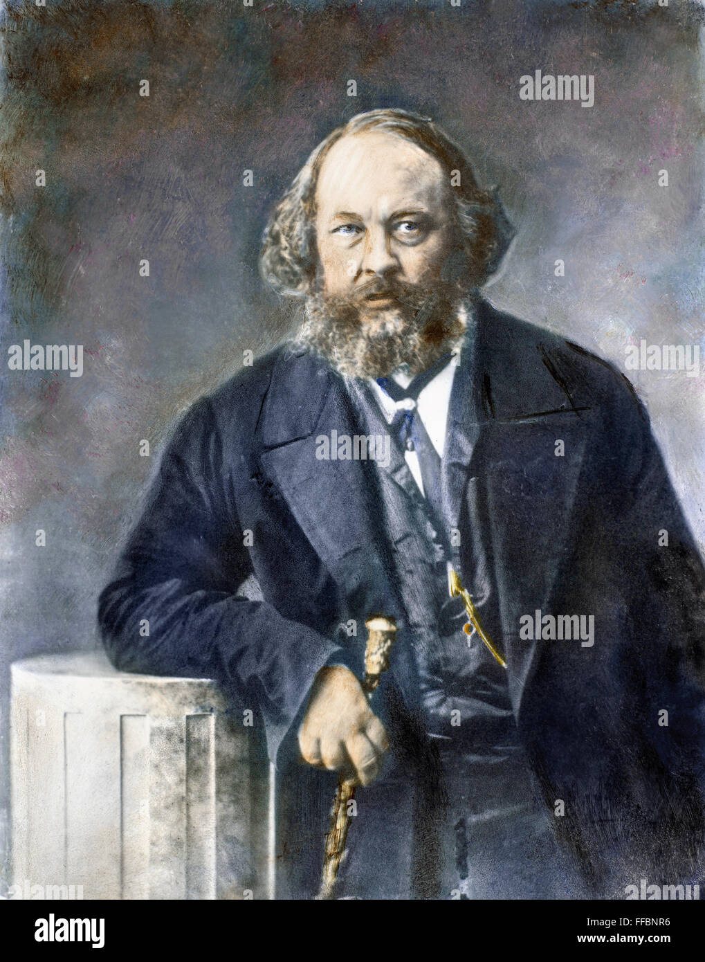 MIKHAIL BAKUNIN (1814-1876). /nRussian anarchist and writer. Oil over a ...