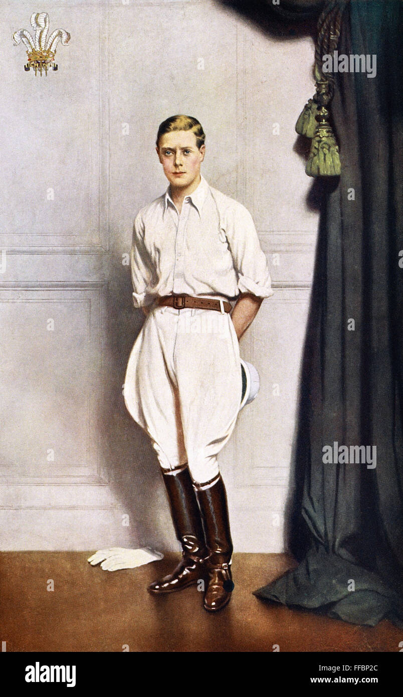 EDWARD VIII (1894-1972). /nKing of England, 1936. The Prince of Wales ...