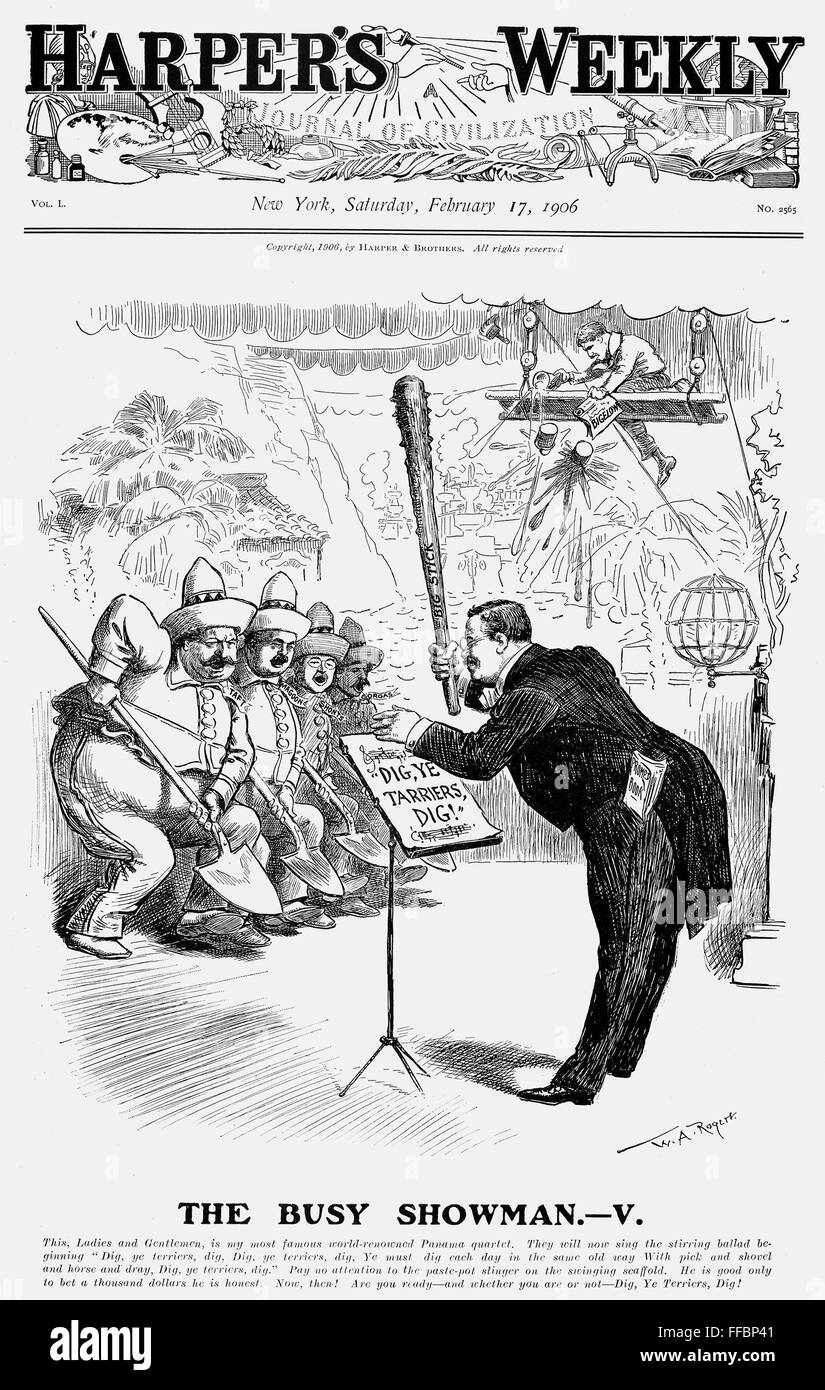 ROOSEVELT CARTOON, 1906. /n'The Busy Showman.' President Theodore ...