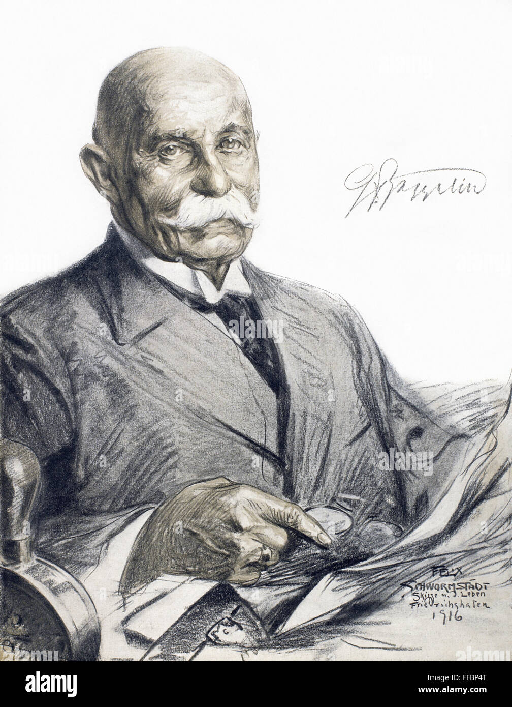 FERDINAND von ZEPPELIN /n(1838-1917). Count Ferdinand von Zeppelin ...