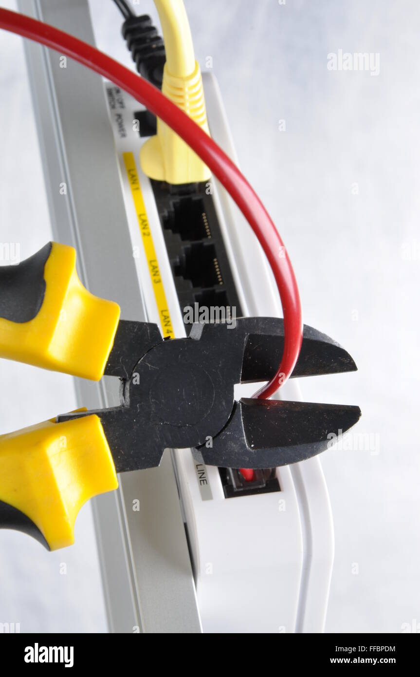 Limitation and cutting off access to the internet Stock Photo - Alamy