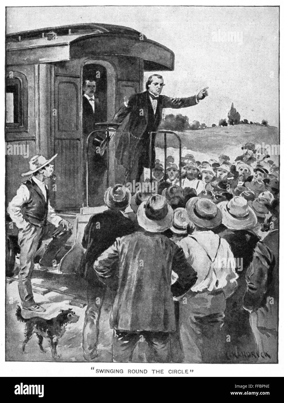 ANDREW JOHNSON (1808-1875). /nPresident Andrew Johnson 'Swinging round ...