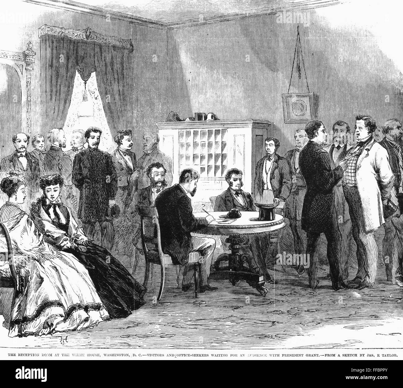 WHITE HOUSE RECEPTION ROOM. /nVisitors and office-seekers waiting for ...