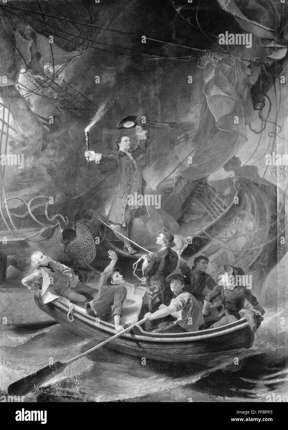 BOYCOTT: PEGGY STEWART. /nColonial patriots burning the tea ship 'Peggy ...