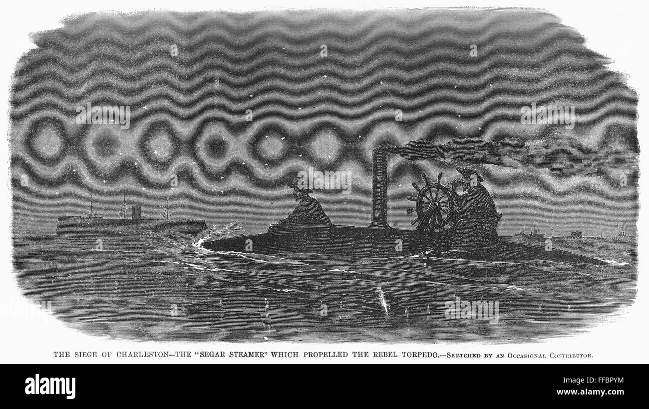 CIVIL WAR: TORPEDO BOAT. /nDuring the Union blockade of Charleston ...