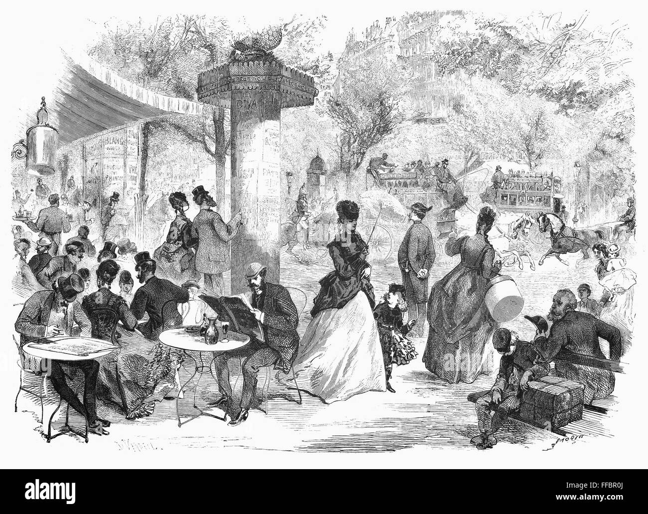 PARIS: BOULEVARD, 1872. /nBoulevard des Italiens, one of Baron ...