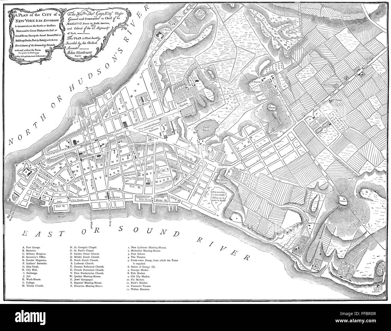 NEW YORK MAP, 1775. /nAfter a drawing according to a winter 1775 survey ...