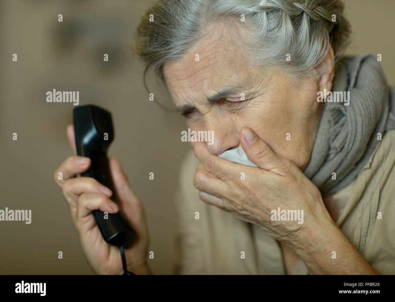 Sick elderly woman Stock Photo - Alamy