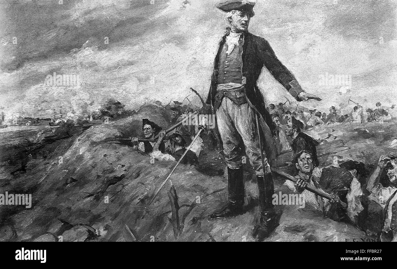 BATTLE OF BUNKER HILL. /nAmerican Colonel William Prescott on the ...