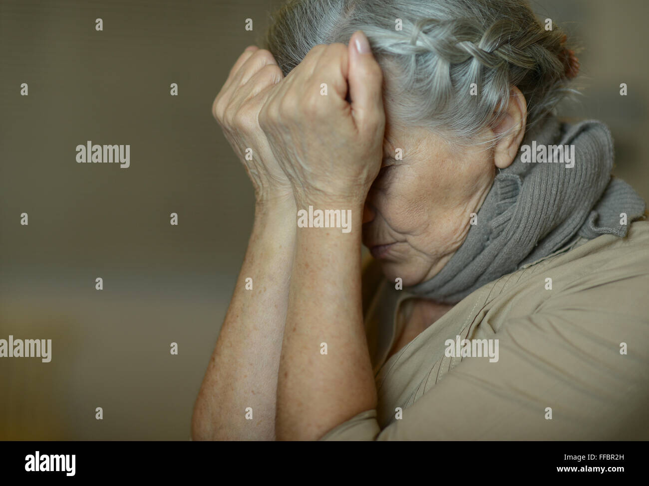 Sick elderly woman Stock Photo - Alamy