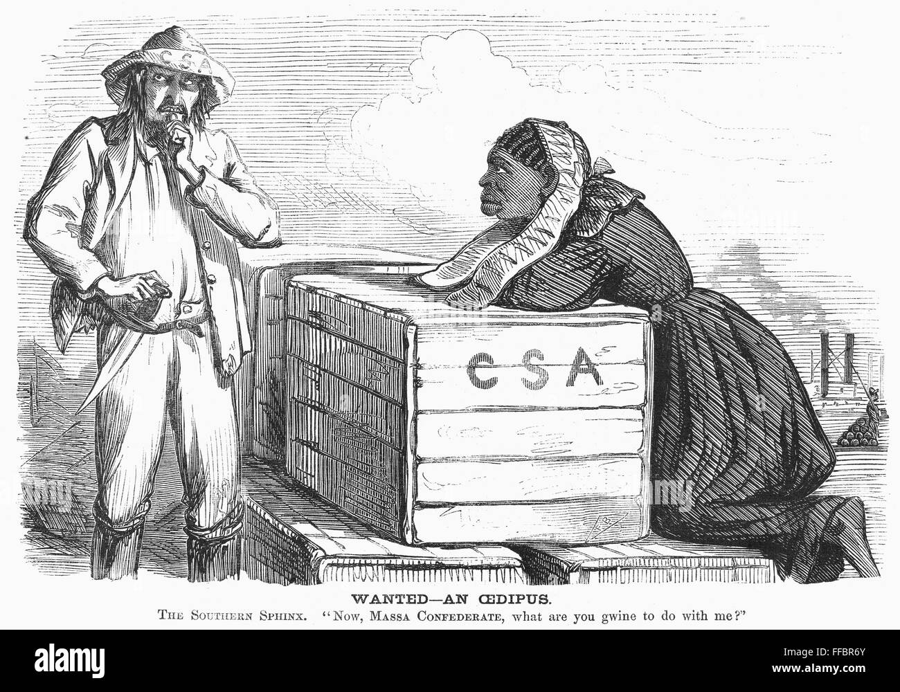 CARTOON: CONFEDERACY, 1863. /n'Wanted - an Oedipus.' Cartoon from a ...