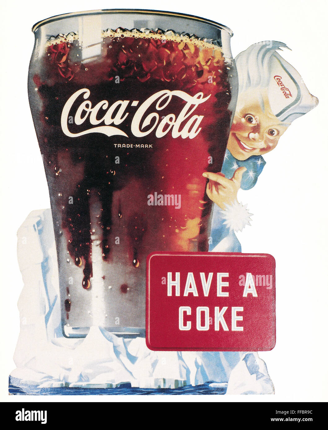 COCA-COLA AD, 1945. /nA Coca-Cola cutout advertisement featuring the ...