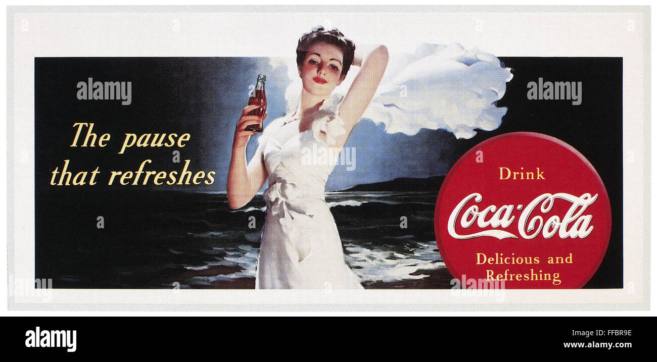 COCA-COLA ADVERTISEMENT. /nAmerican advertisement Stock Photo - Alamy