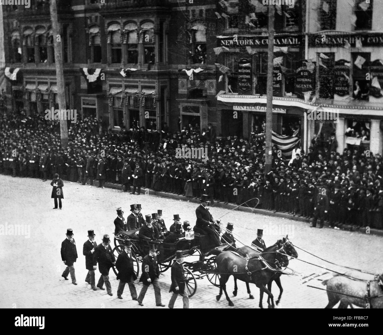 CENTENNIAL PARADE, 1889. /nPresident Benjamin Harrison in a parade in ...