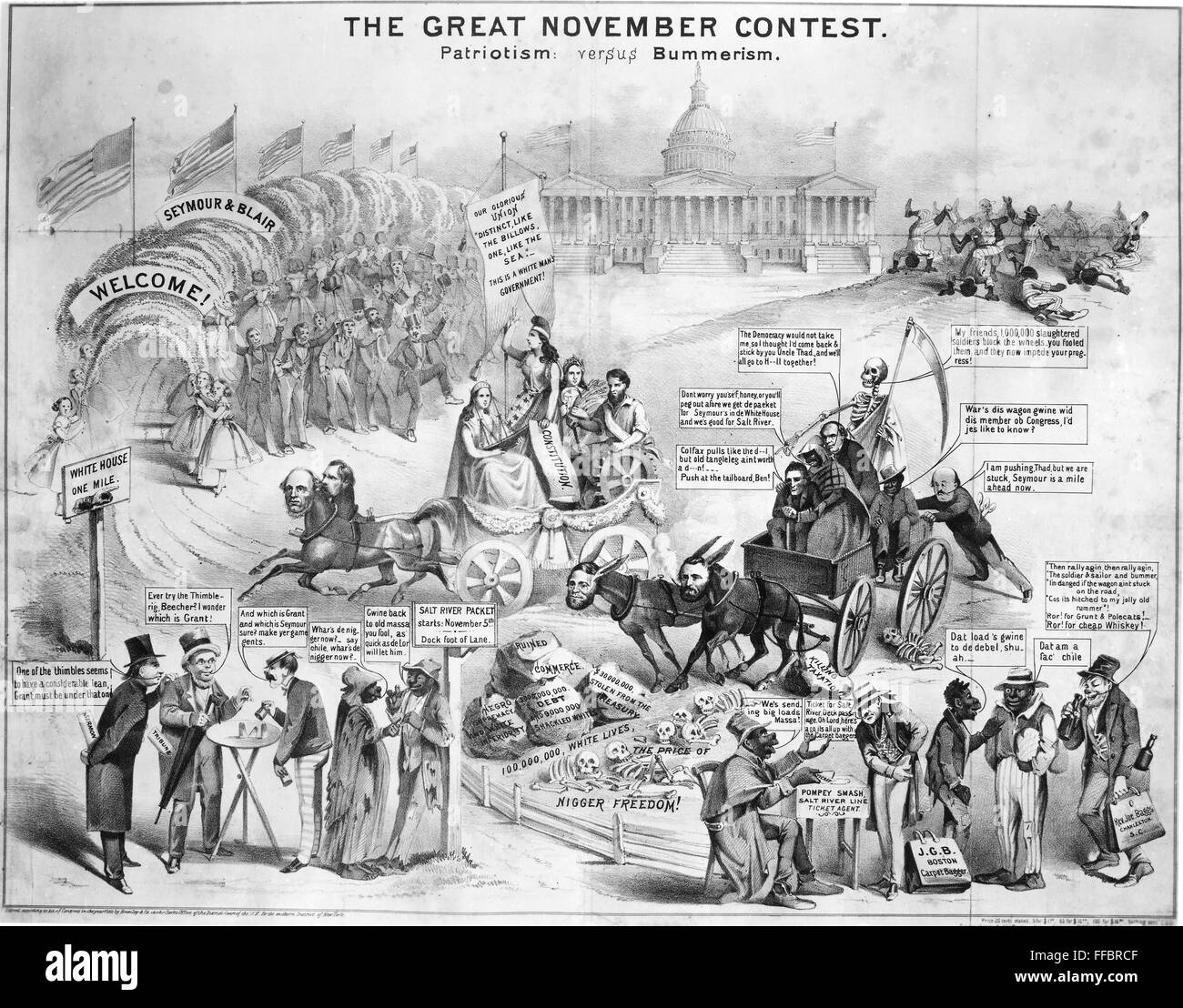 CARTOON: ELECTION OF 1868. /n'The great November contest: patriotism ...