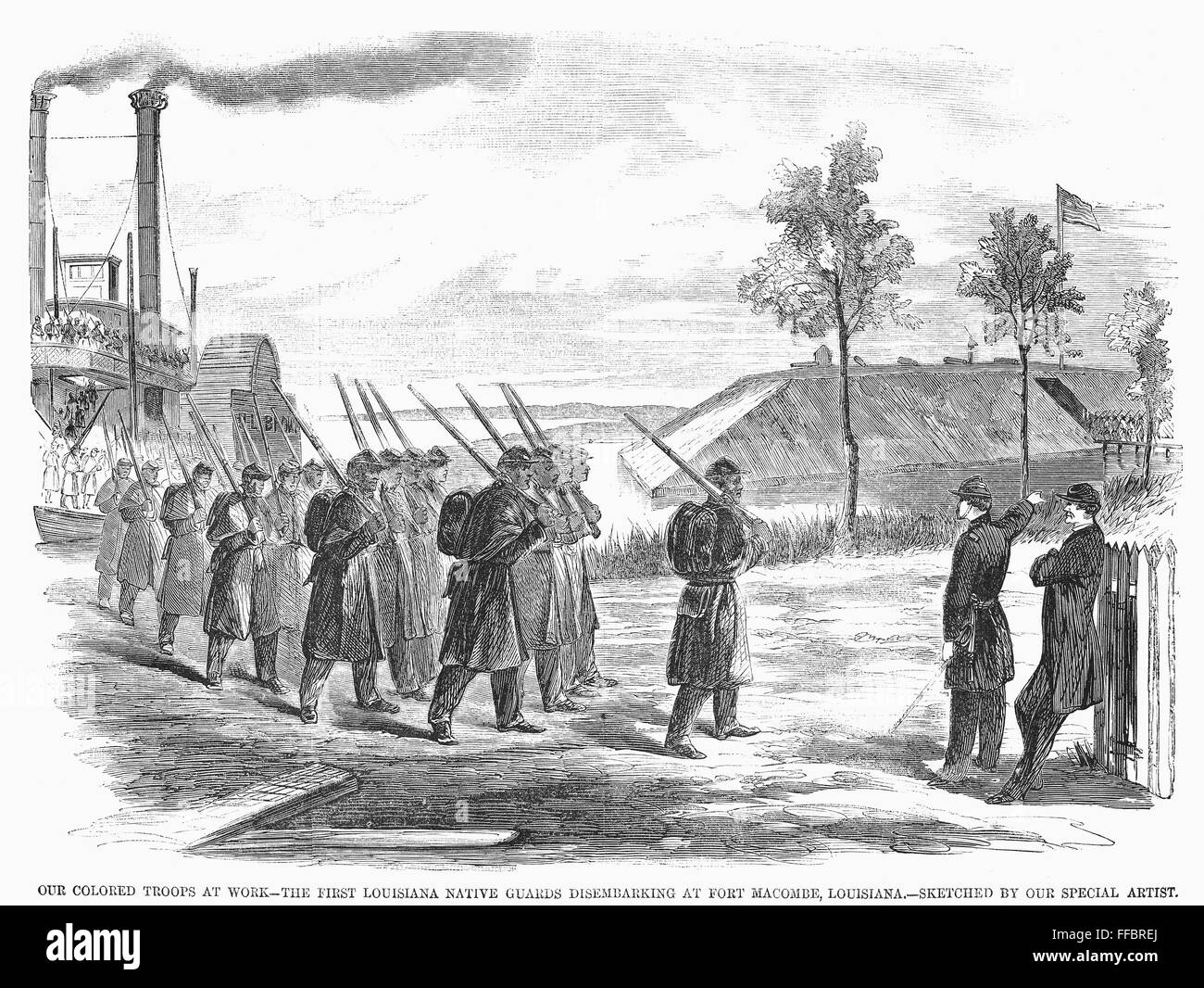 CIVIL WAR: BLACK TROOPS. /nThe First Louisiana Native Guards disembark ...