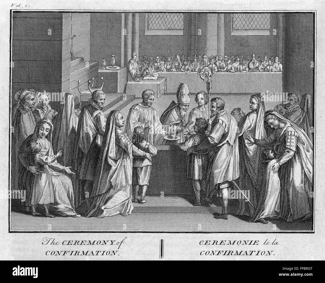 CONFIRMATION, 18th CENTURY. /nLine engraving, French, after Bernard ...